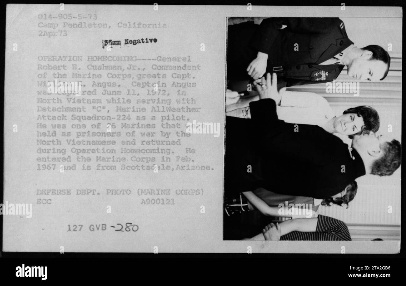 On April 2, 1973, General Robert E. Cushman Jr., Commandant of the ...