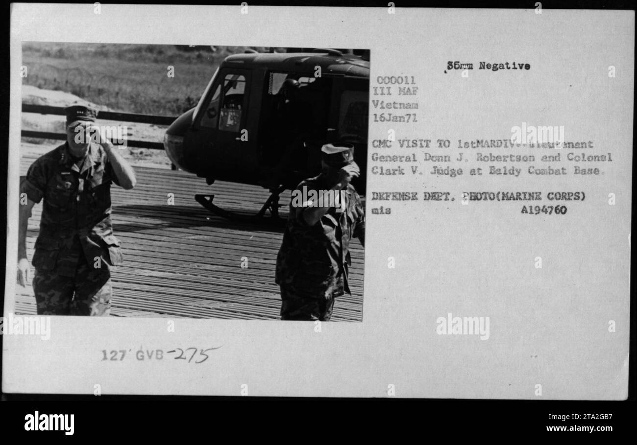 Lieutenant General Donn J. Robertson and Colonel Clark V. Judge visit ...