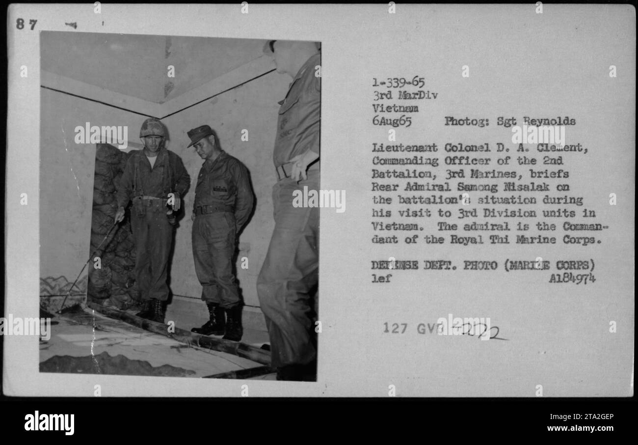 On August 6, 1965, Lt. Col. D.A. Clement briefed Rear Admiral Samong ...