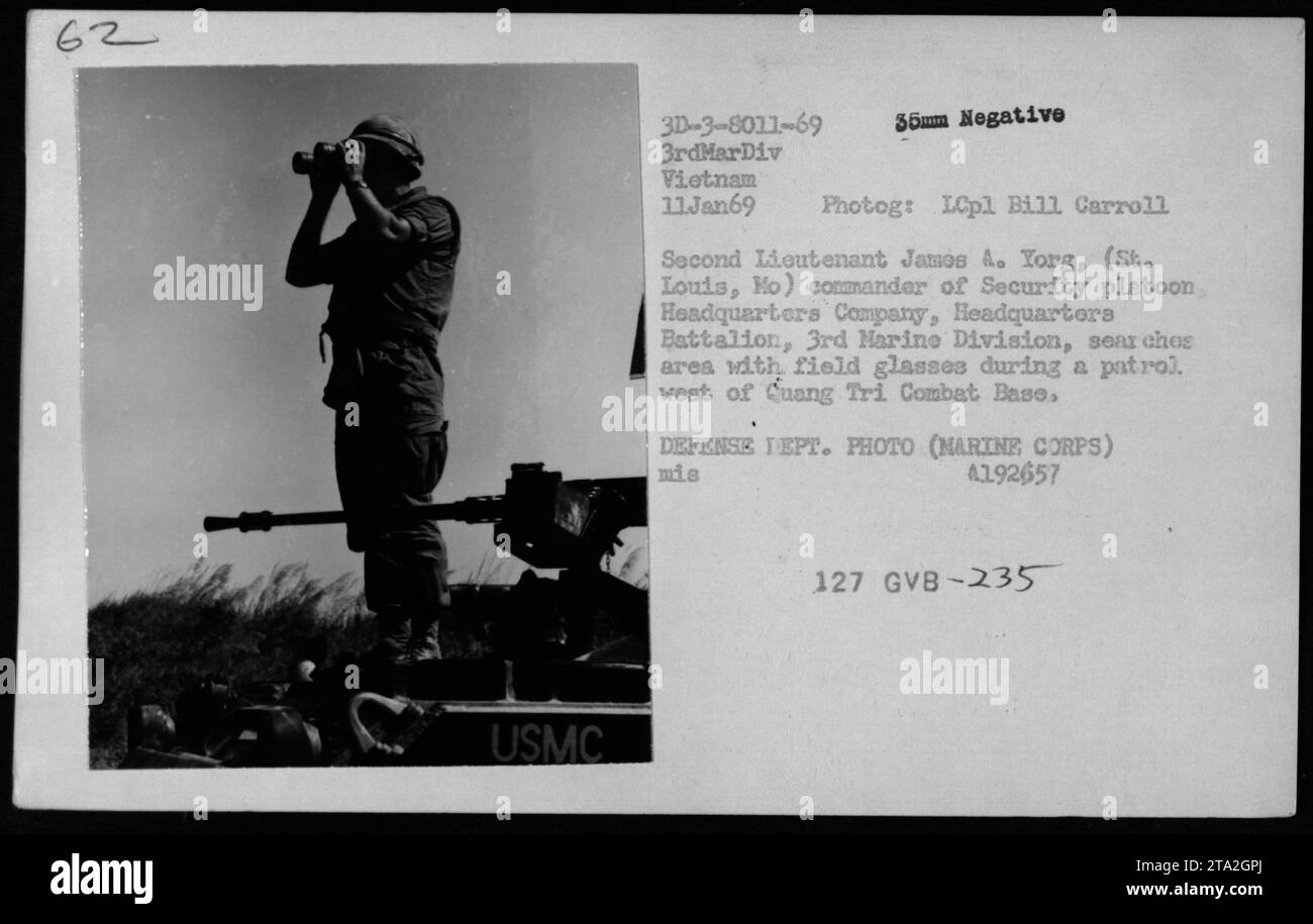 "Second Lieutenant James A. Yorg, commander of Security platoon ...