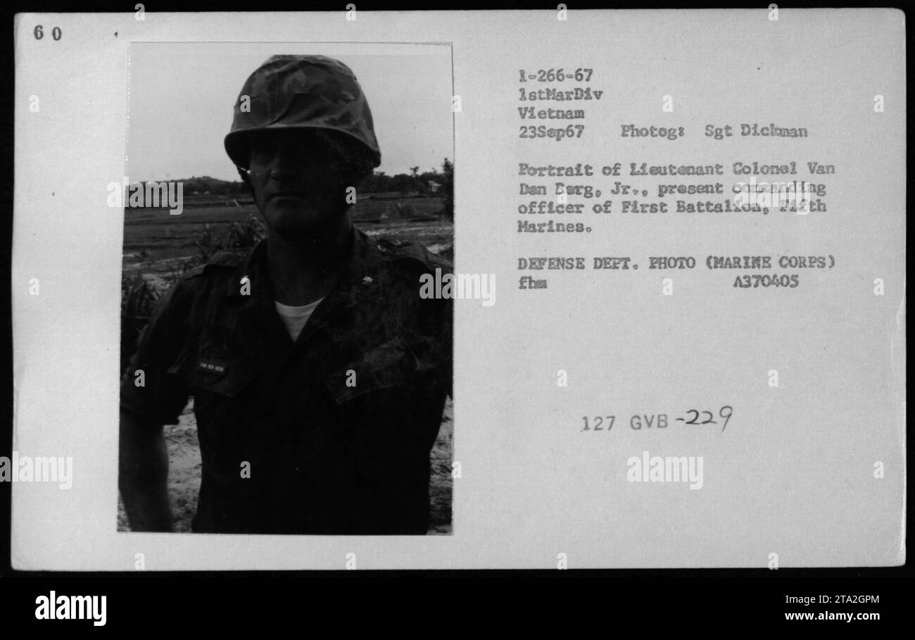 Portrait of Lieutenant Colonel Van Dan Berg, Jr., the current ...