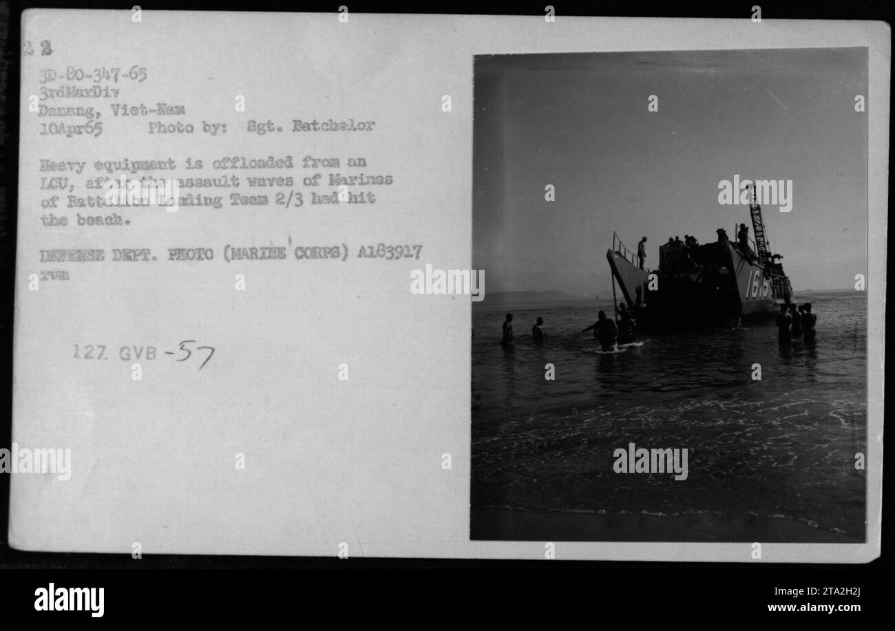 On April 10, 1965, Marines from Battalion Leading Team 2/3 disembarked ...