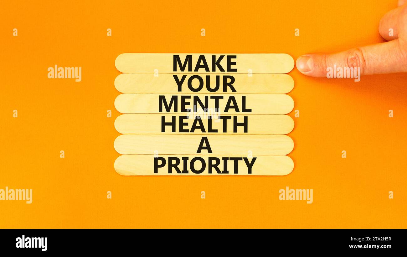 Mental health psychological symbol. Concept words Make your mental ...
