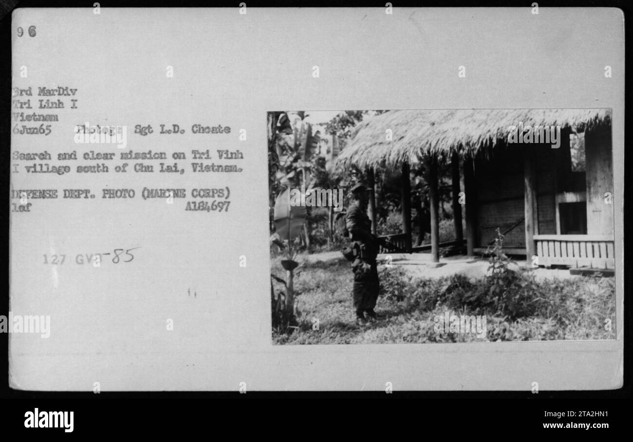 3rd Marine Division soldiers conduct a search and clear mission in Tri ...