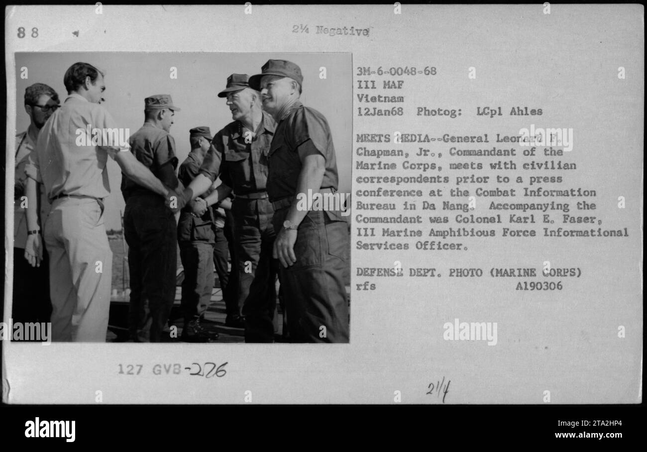 General Leonard F. Chapman Jr., Commandant of the Marine Corps, meets ...