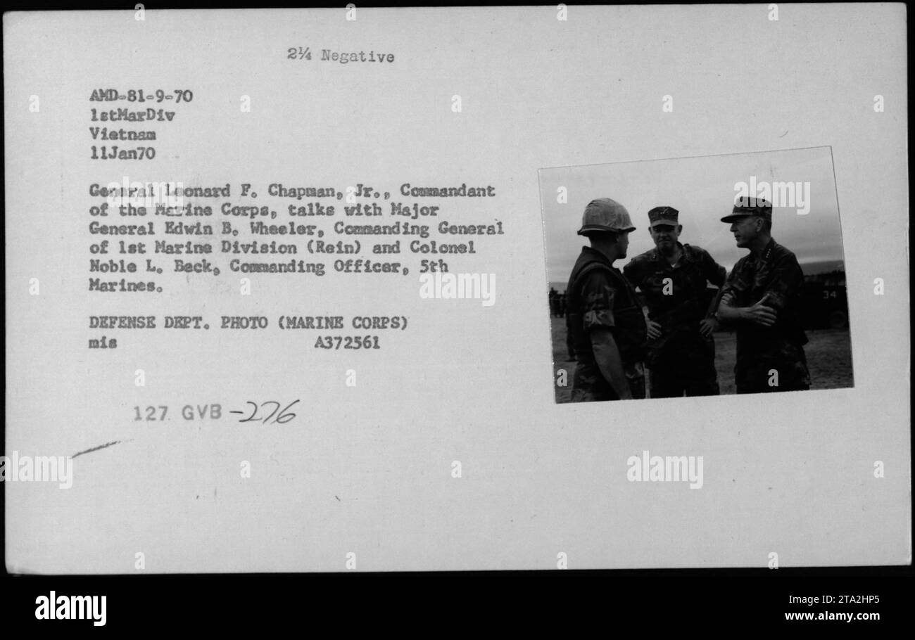 General Leonard F. Chapman, Jr., Commandant of the Marine Corps ...