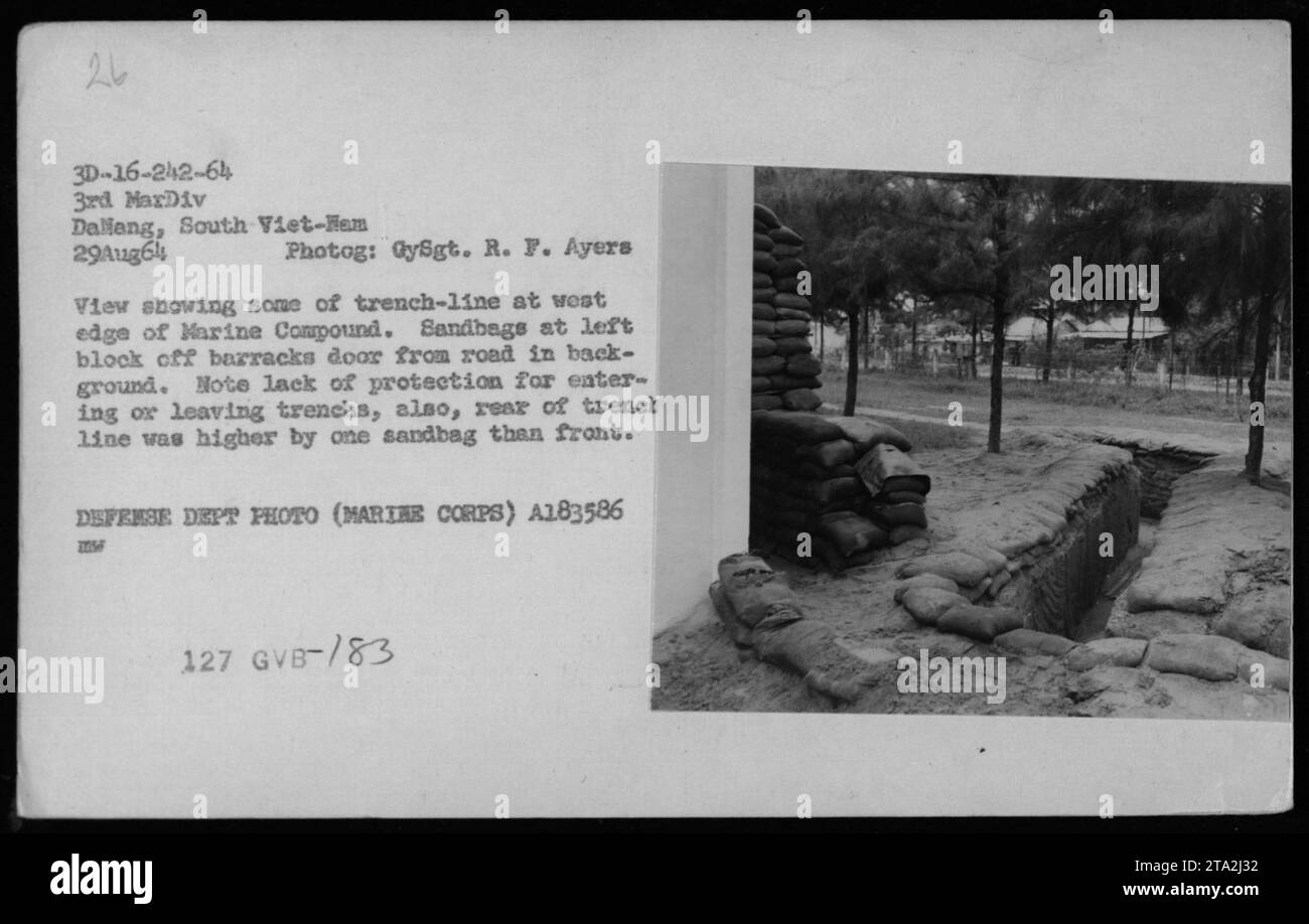 On August 29, 1964, the west edge of a Marine compound in Dalang, South ...