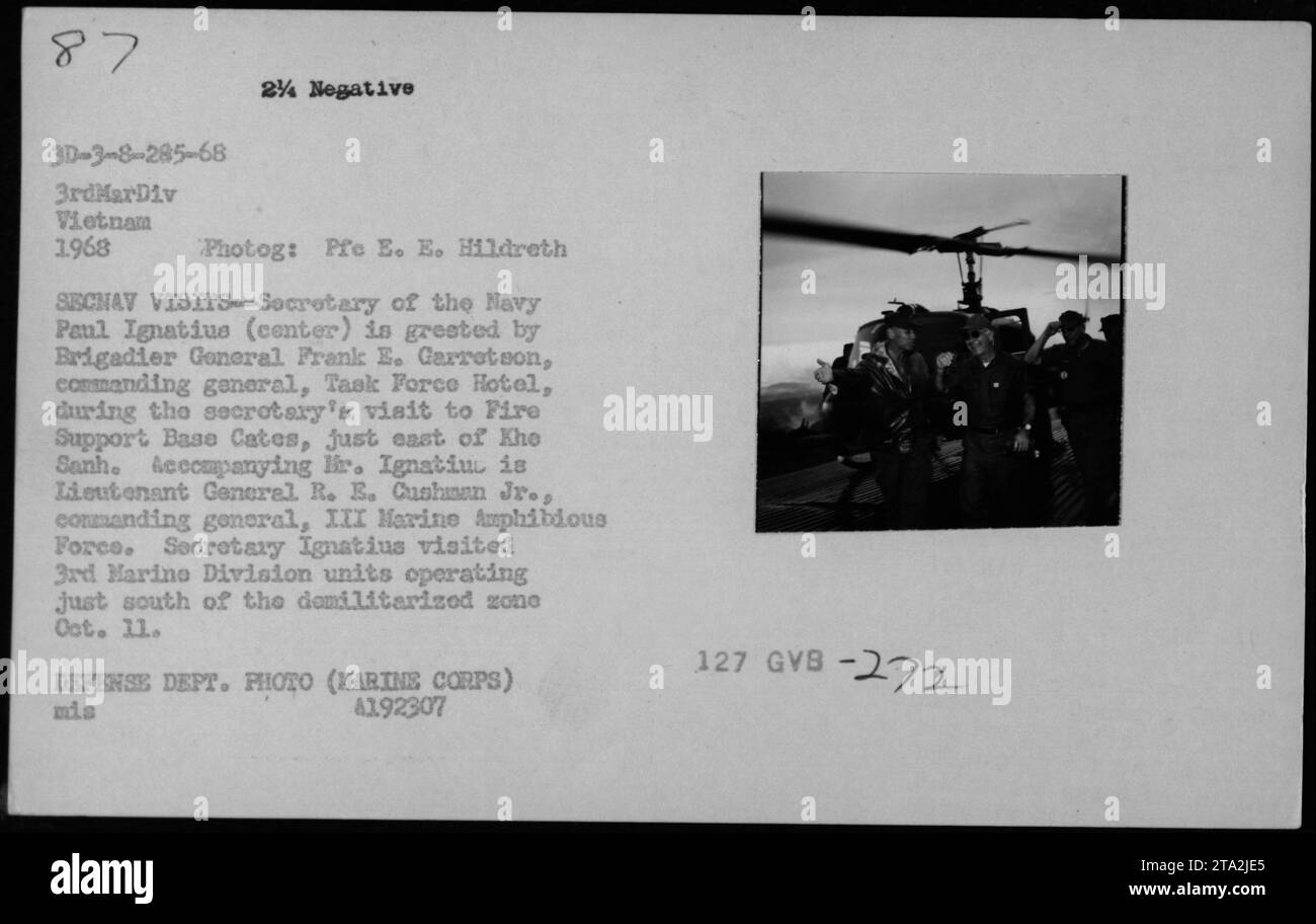 On October 11, 1968, Secretary of the Navy Paul Ignatius visited Fire ...