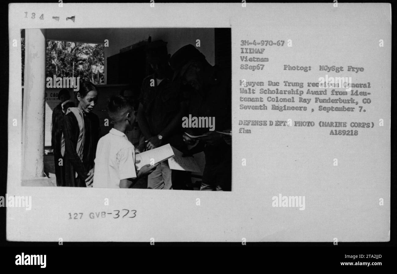 Vietnamese civilian Nguyen Duc Trung receiving the General Halt ...