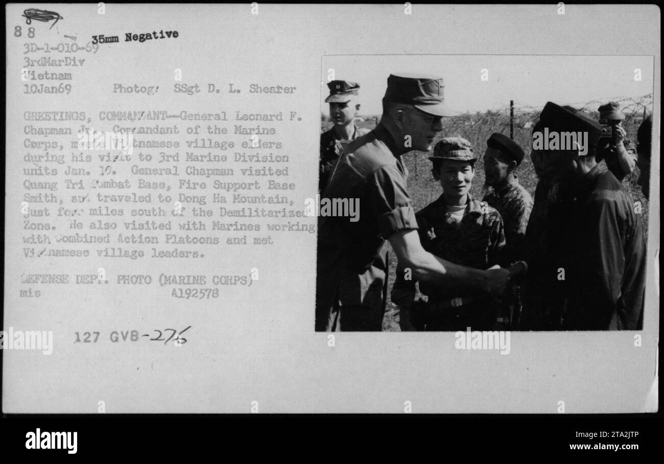 Gen Leonard F Chapman, Corzandant of the Marine Corps, meeting ...