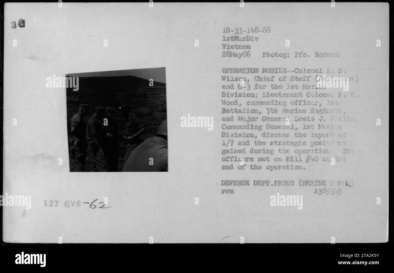 Colonel L.E. Wilson, Lt. Colonel F.B. Wood, and Major General Lewis J ...