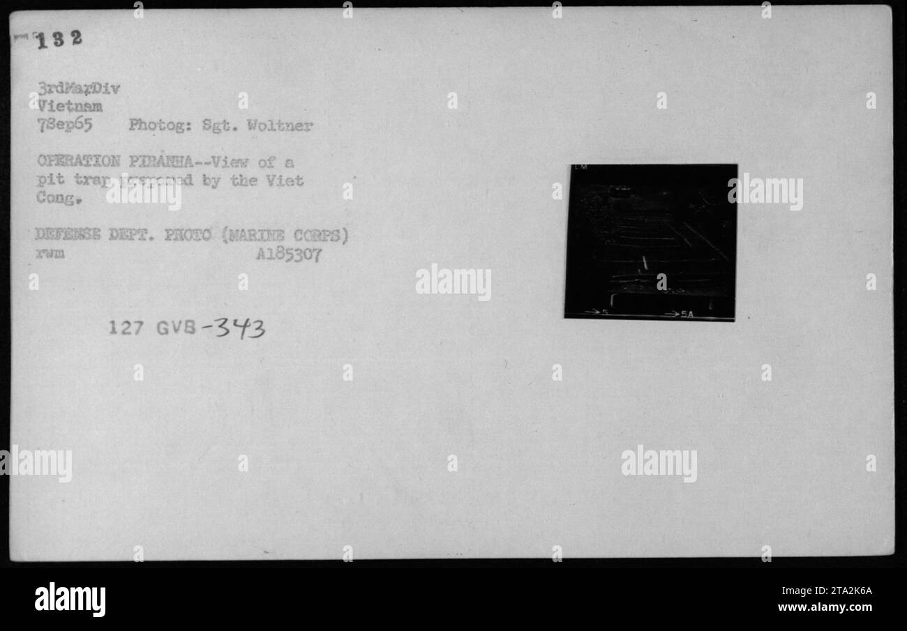 On September 7, 1965, a Viet Cong pit trap is documented during ...