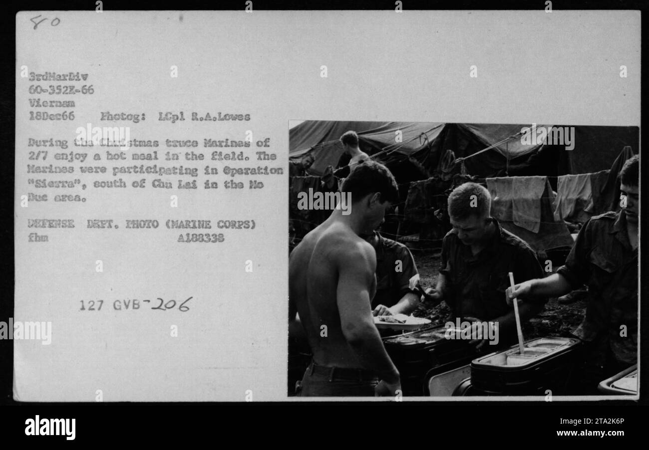 Marines of the 2nd Battalion, 7th Marines ate a hot meal in the field ...