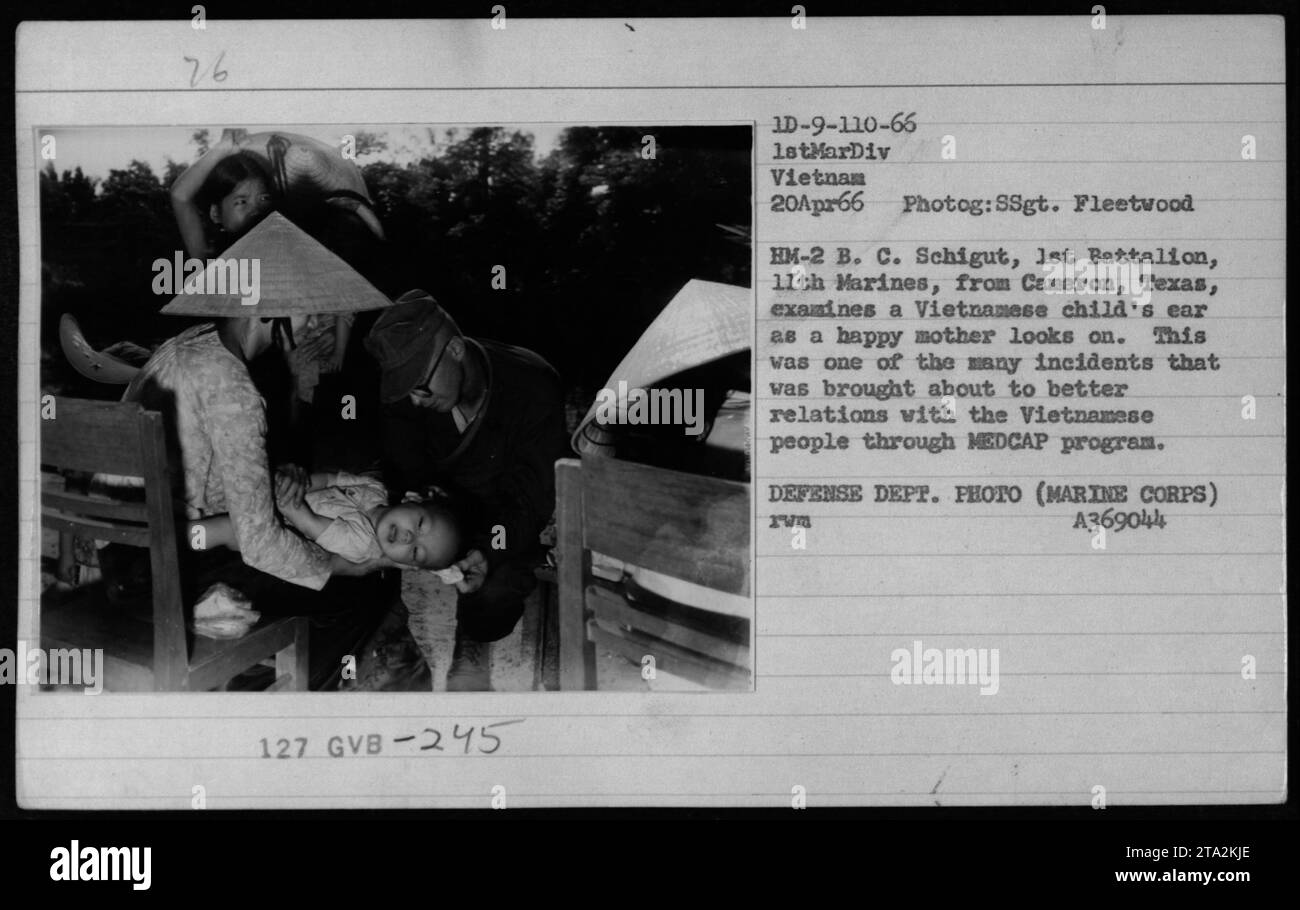 "SSgt. Fleetwood HM-2 B. C. Schigut, a medic from 1st Battalion, 11th ...