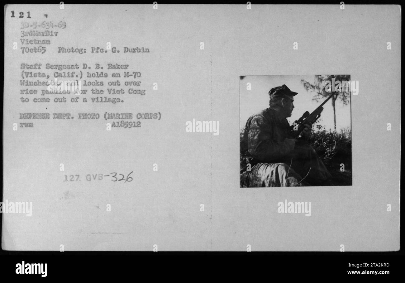 On October 7, 1965, Staff Sergeant D. B. Baker of the 3rd Division in ...
