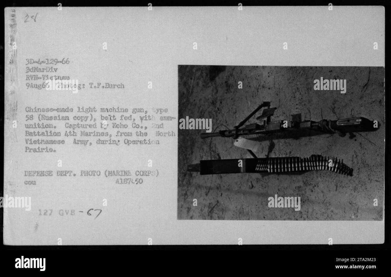 "Captured Chinese-made light machine gun, type 58 (Russian copy), with ...