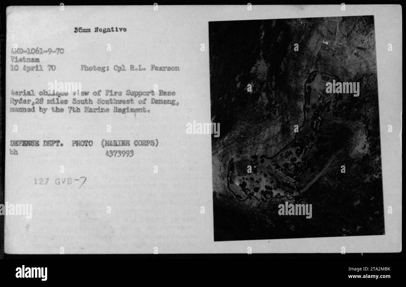 Aerial view of Fire Support Base Ryder, located 28 miles South ...