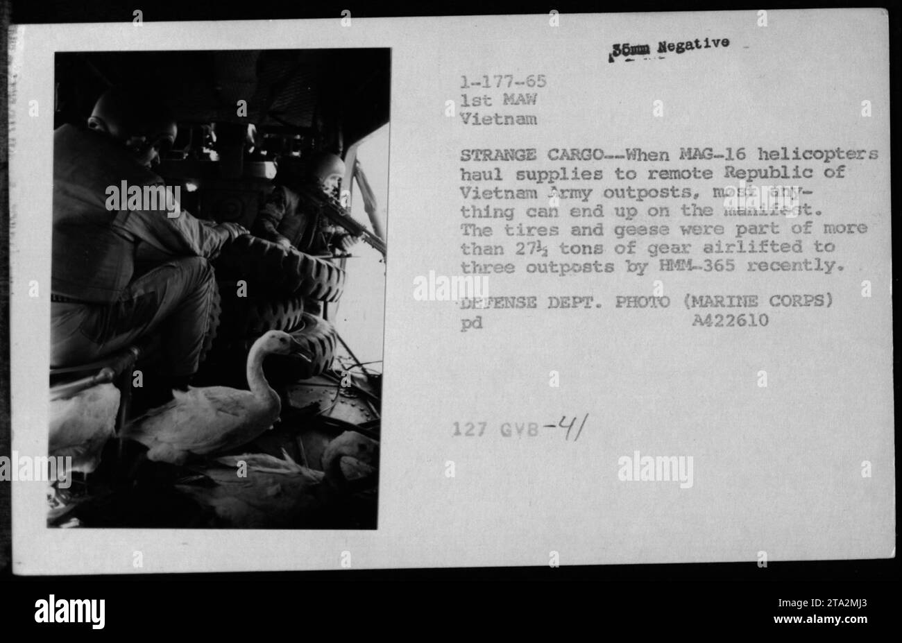In 1965, Marine Corps helicopters from MAG-16 airlifted supplies ...