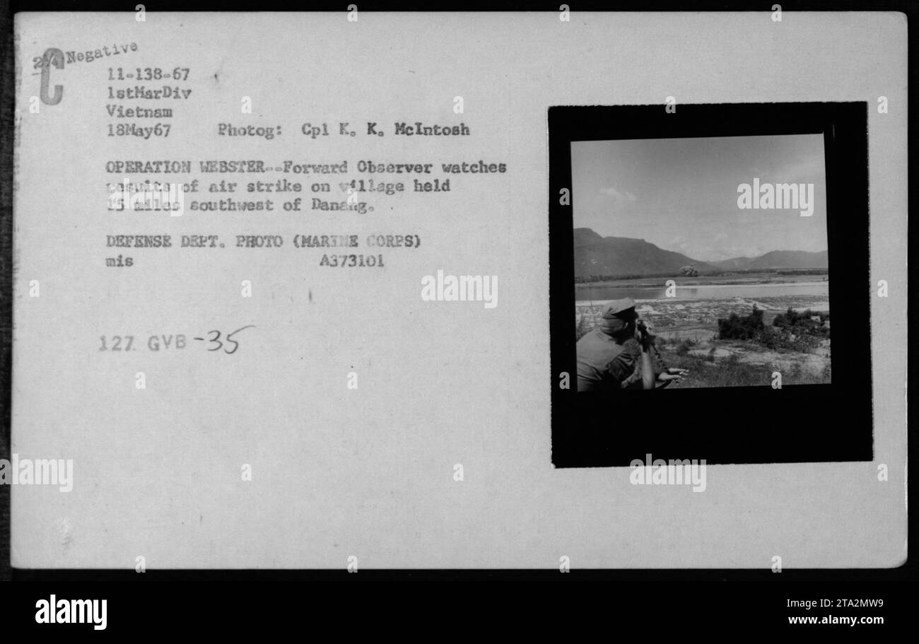 Marine Corps Forward Observer witnesses aftermath of an air strike on a ...