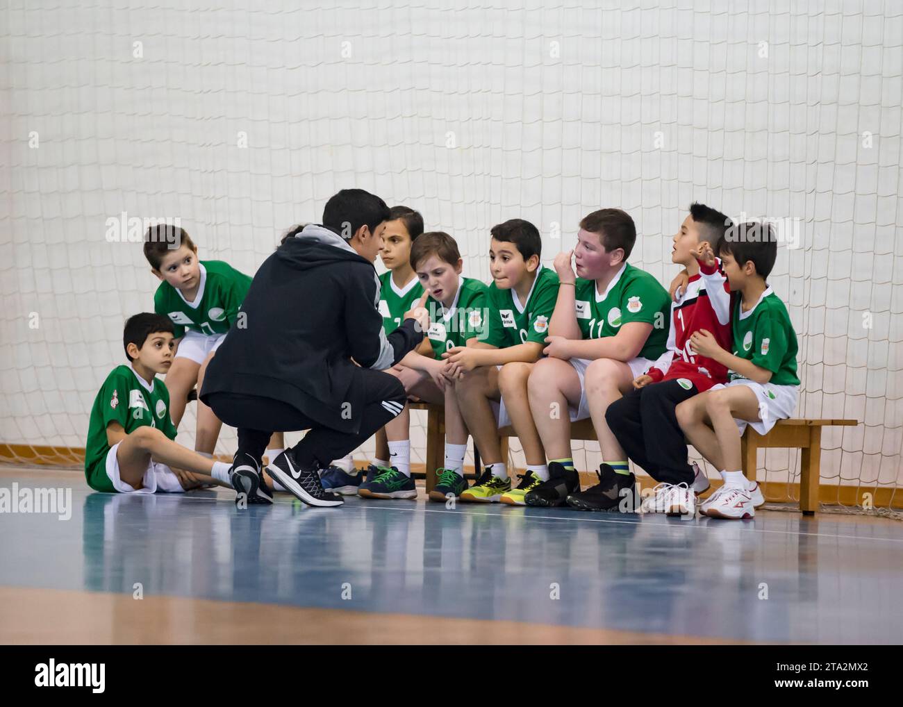 Children playing handball hi-res stock photography and images - Alamy