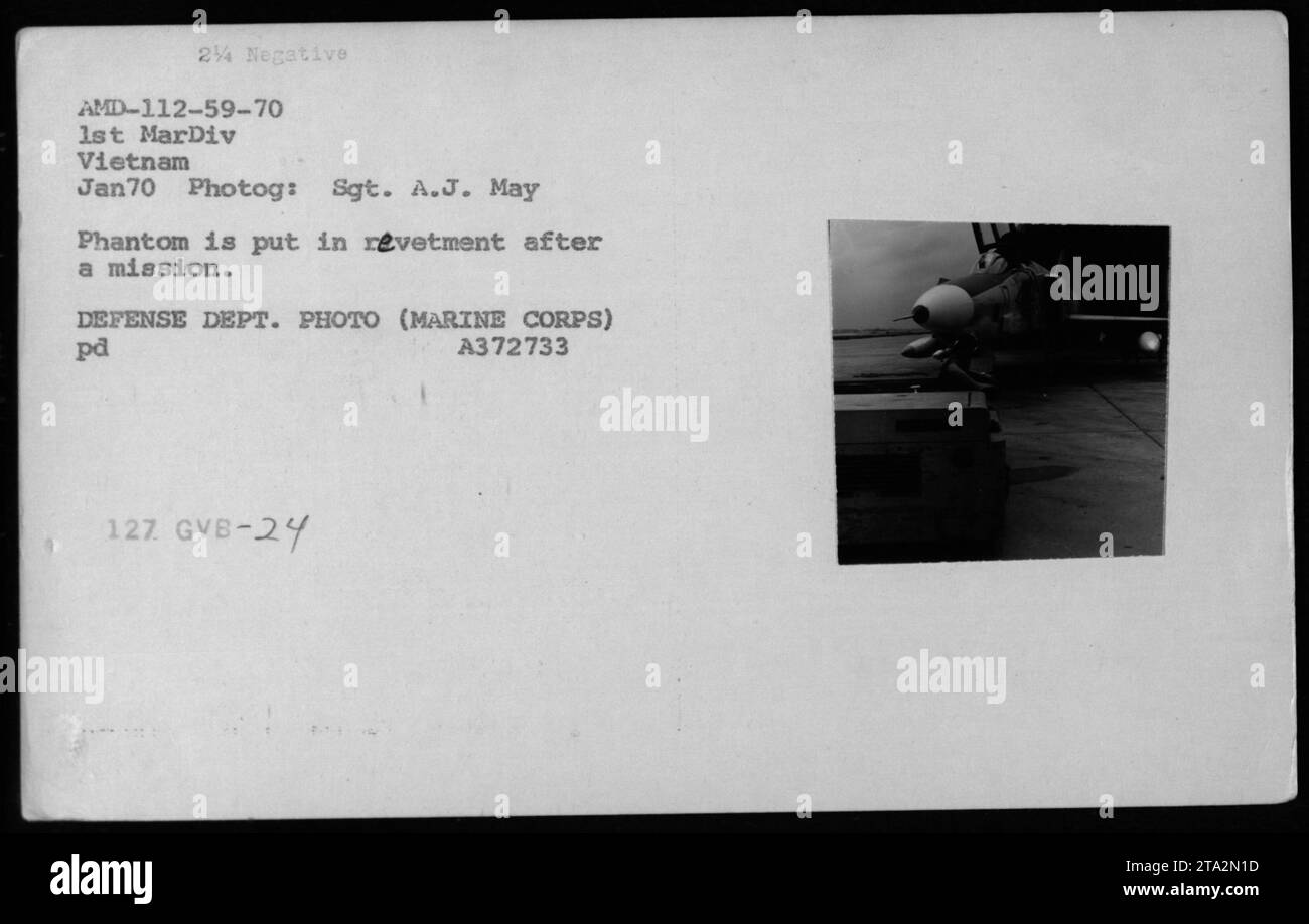 "F-4 Phantom being placed in a revetment after a mission during January ...