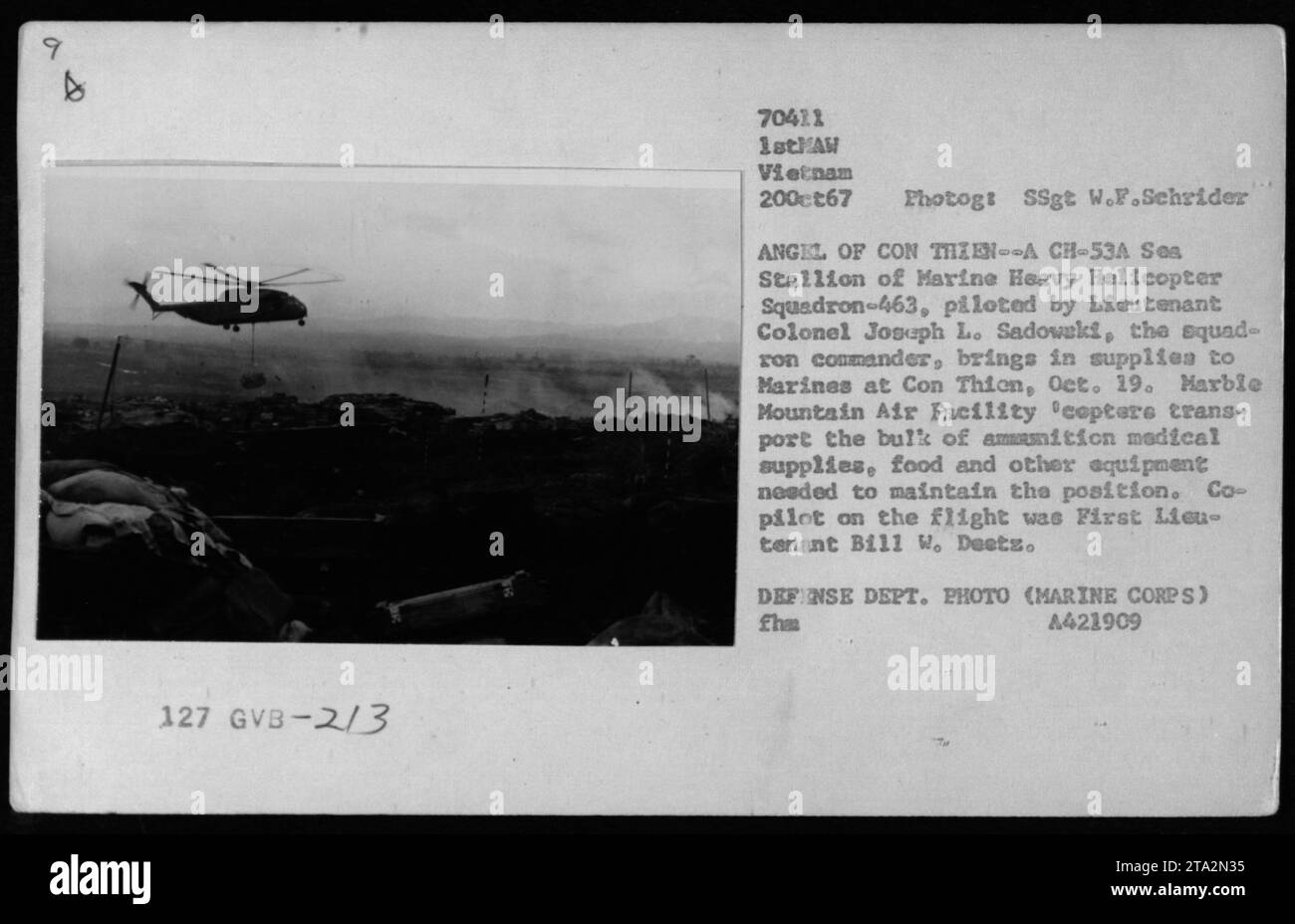 On October 19, 1967, a CH-53A Sea Stallion of Marine Heavy Helicopter ...