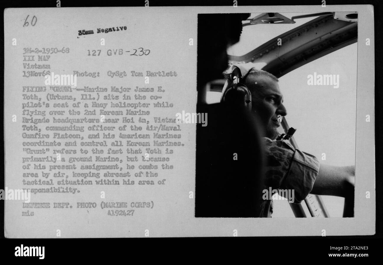 Marine Major James E. Toth, commanding officer of the Air/Lava Gunfire ...