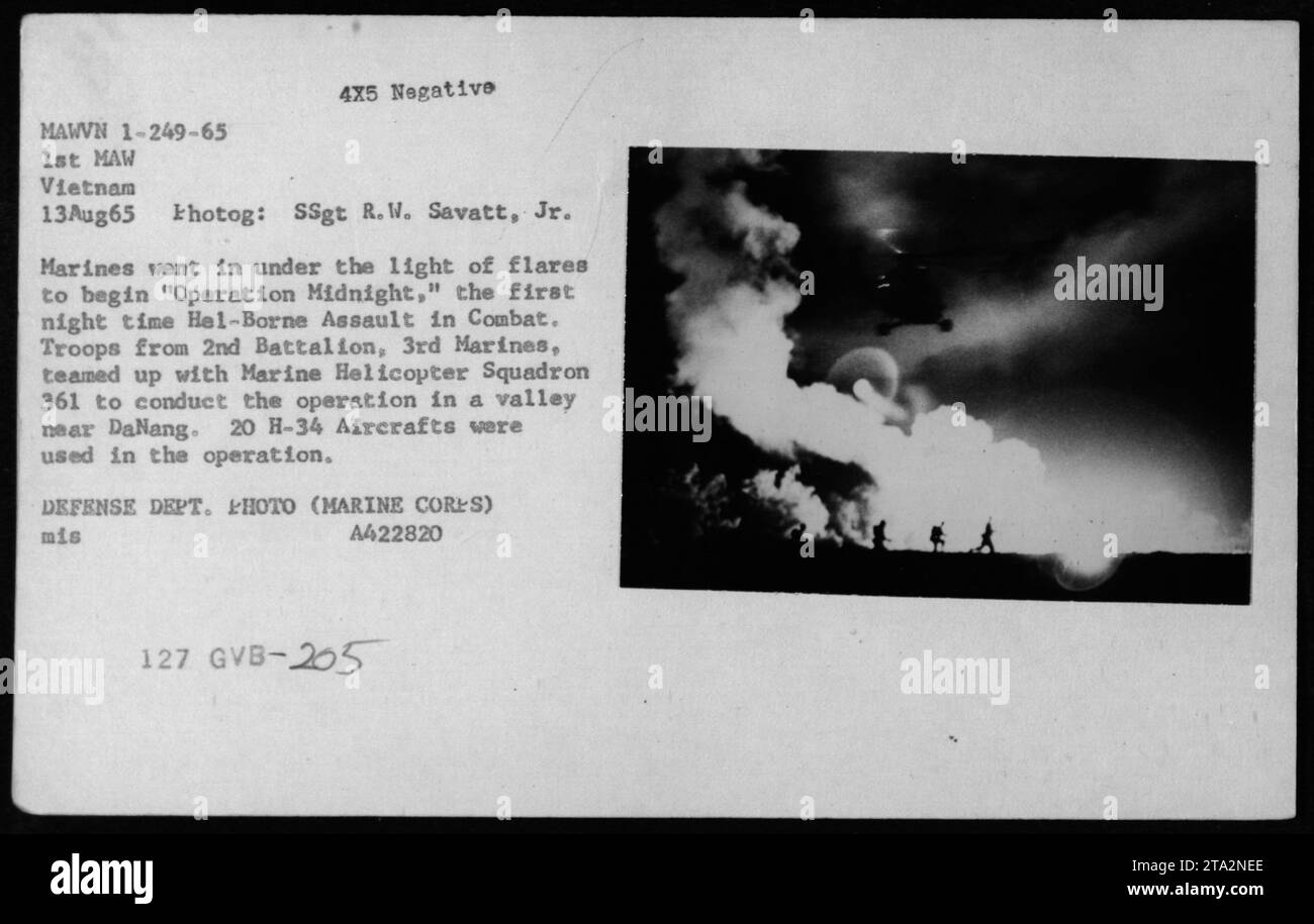 Marines use flares during Operation Midnight, the first night-time ...