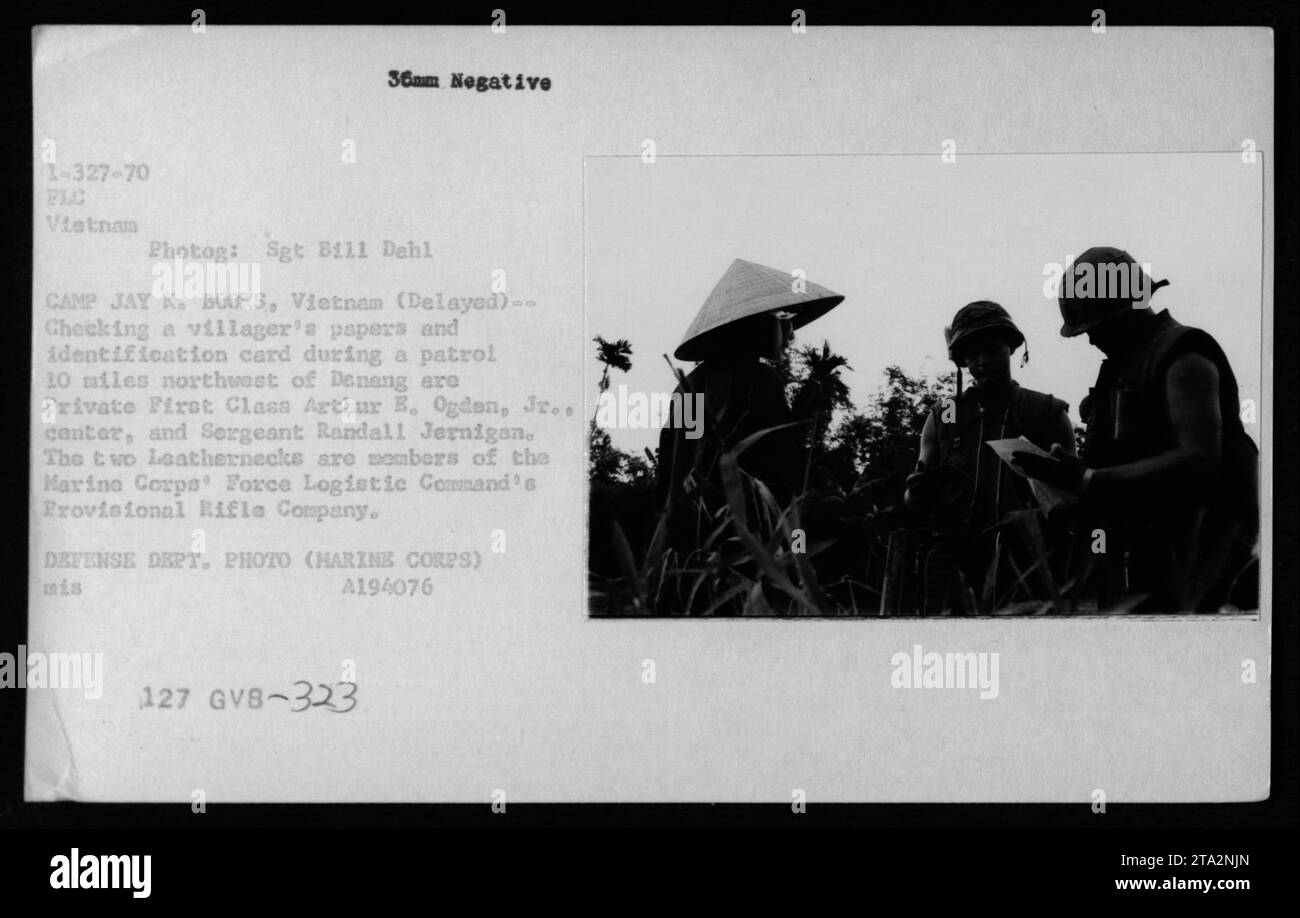 Marine PFC Arthur B. Ogden Jr. and Sgt Randall Jernigan of the Force ...