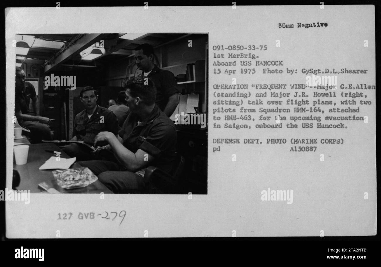 On April 15, 1975, Major G.E. Allen and Major J.R. Howell discussed ...