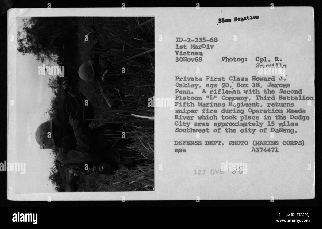 Private First Class Howard J. Oakley, a rifleman with the Second ...