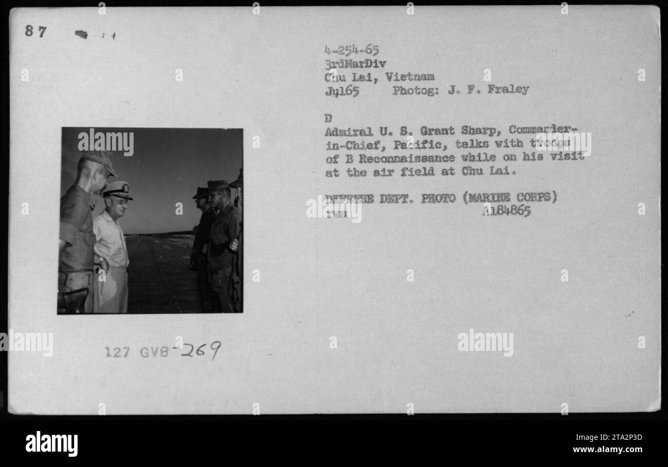 Admiral U. S. Grant Sharp, Commander-in-Chief, Pacific, visits troops ...