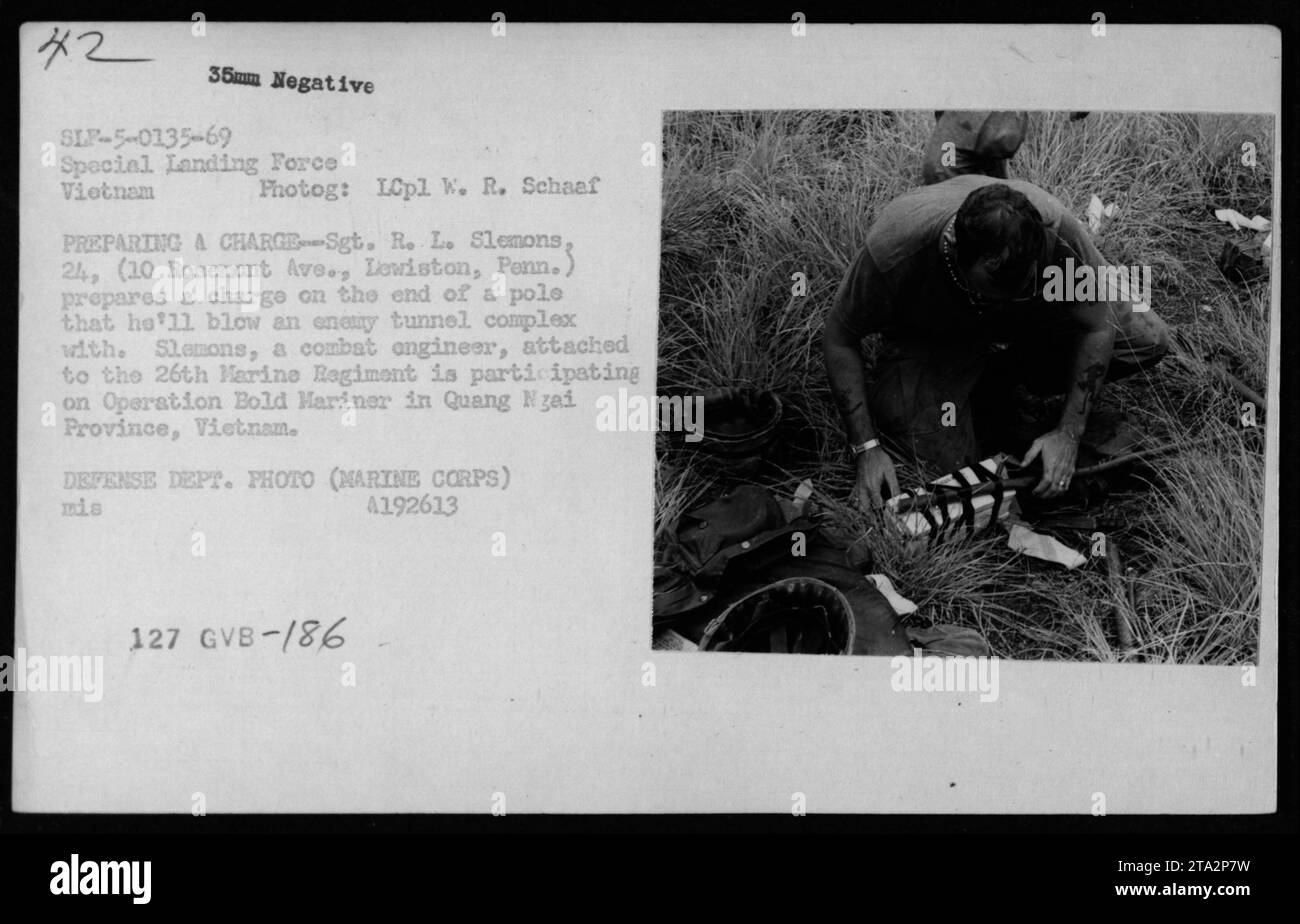 Sgt. R.L. Slemons, a combat engineer with the 26th Marine Regiment ...
