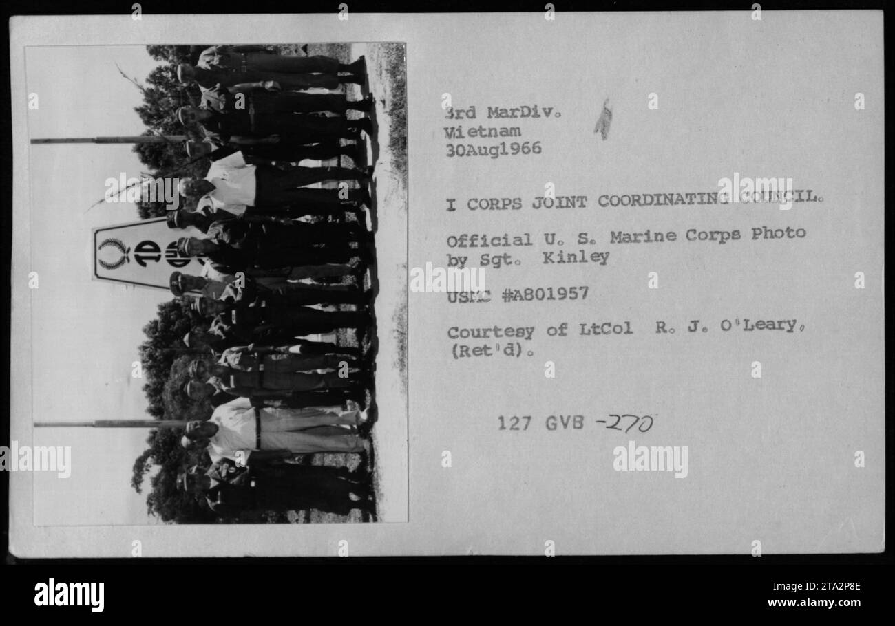 President Lyndon B. Johnson and Colonel P.X. Kelley, alongside other ...