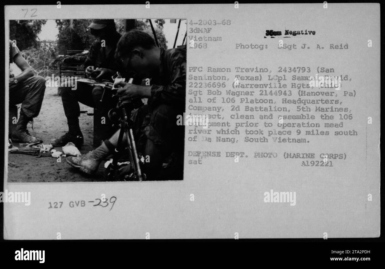 In 1968 near Da Nang, South Vietnam, soldiers from 106 Platoon, 2nd ...