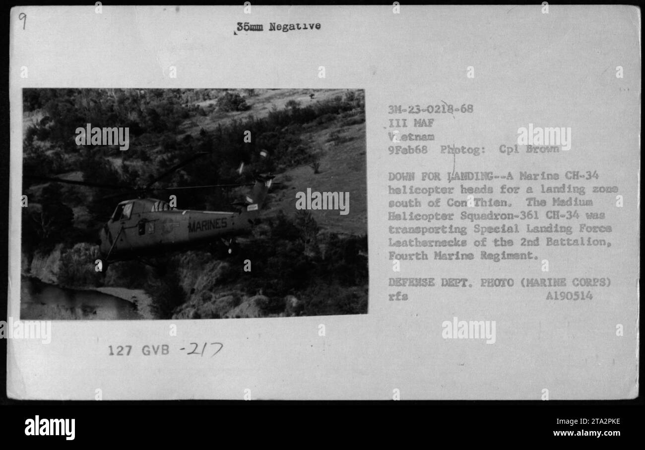 Title: Marine CH-34 Helicopter Landing during the Vietnam War Caption ...