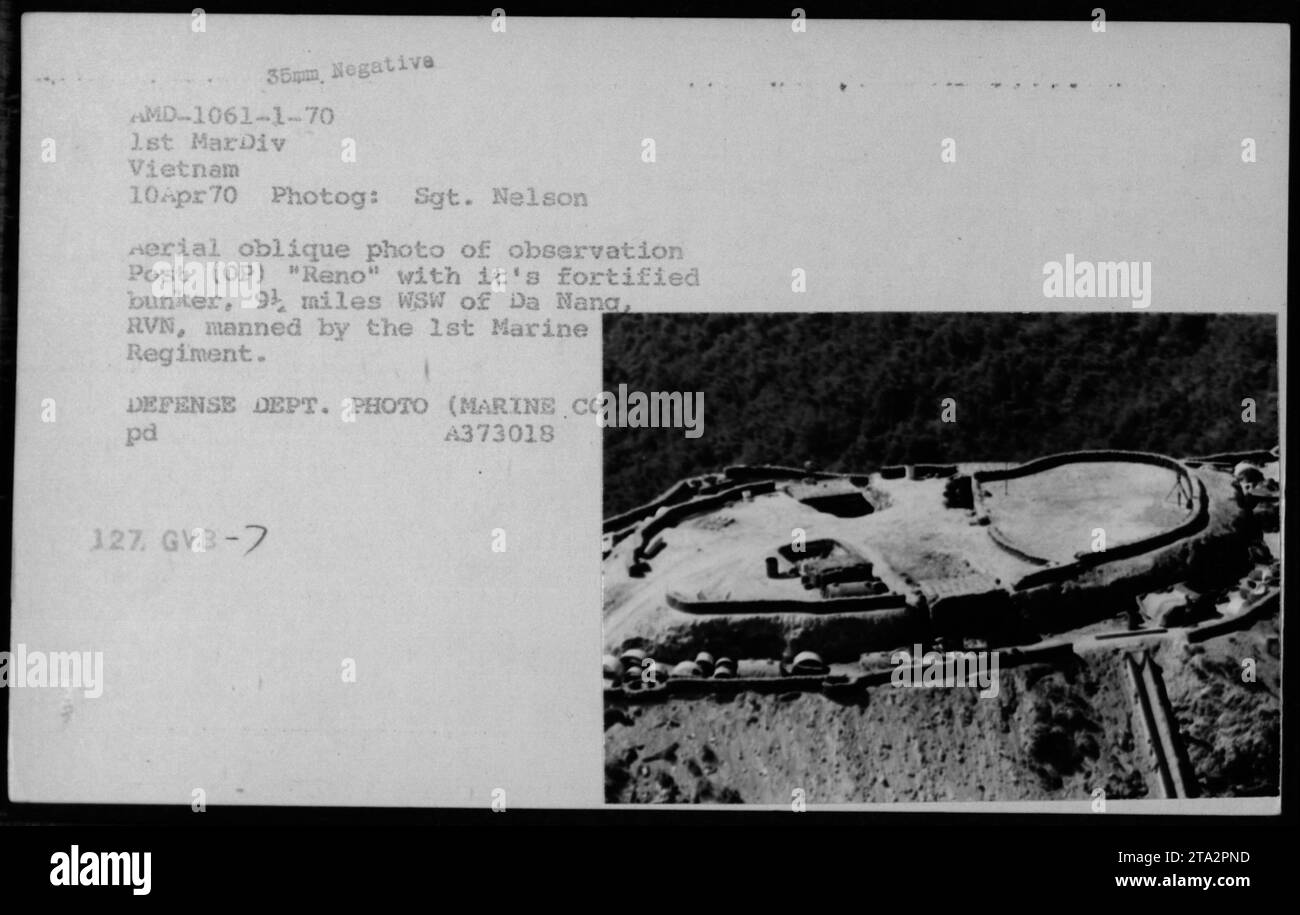 Aerial photograph taken on April 10, 1970, showcasing Observation Post ...
