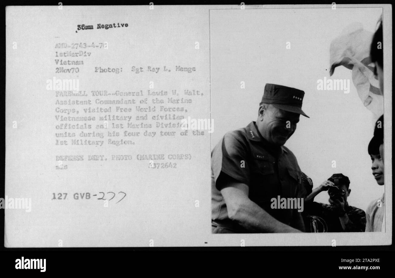 Lt. Gen Lewis W. Walt, Assistant Commandant of the Marine Corps ...