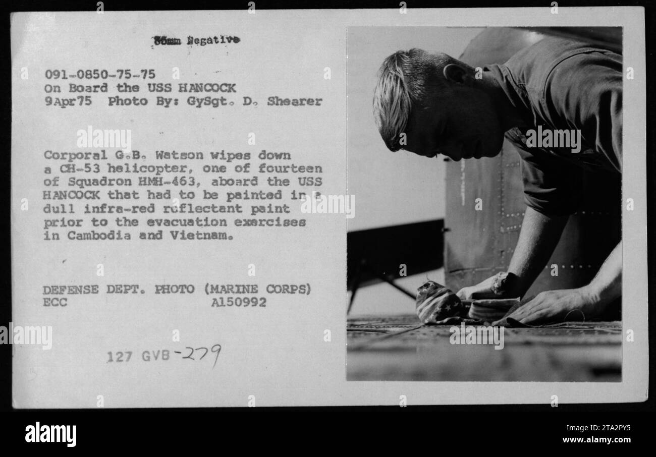 Uss hancock helicopter Black and White Stock Photos & Images - Alamy