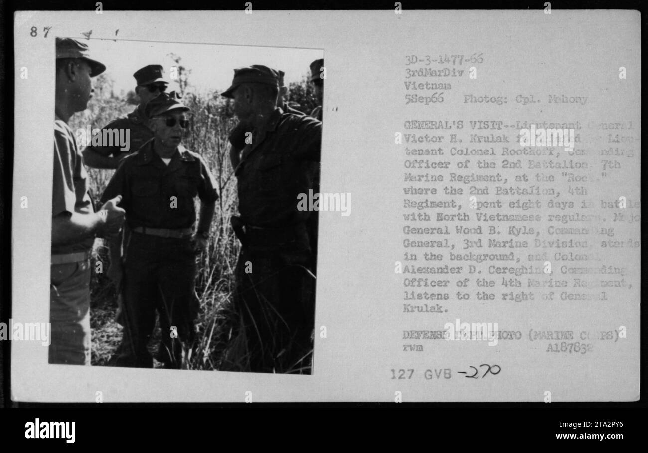 Lieutenant Colonel Victor H. Krulak is being briefed by Lieutenant ...