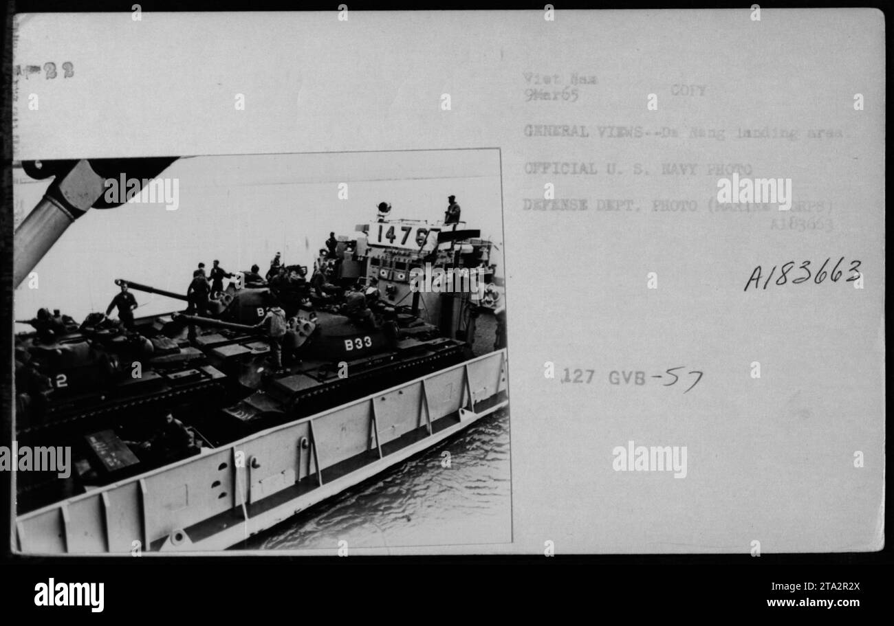 US Marines land at the beachhead in Da Nang, Vietnam on March 9, 1965 ...