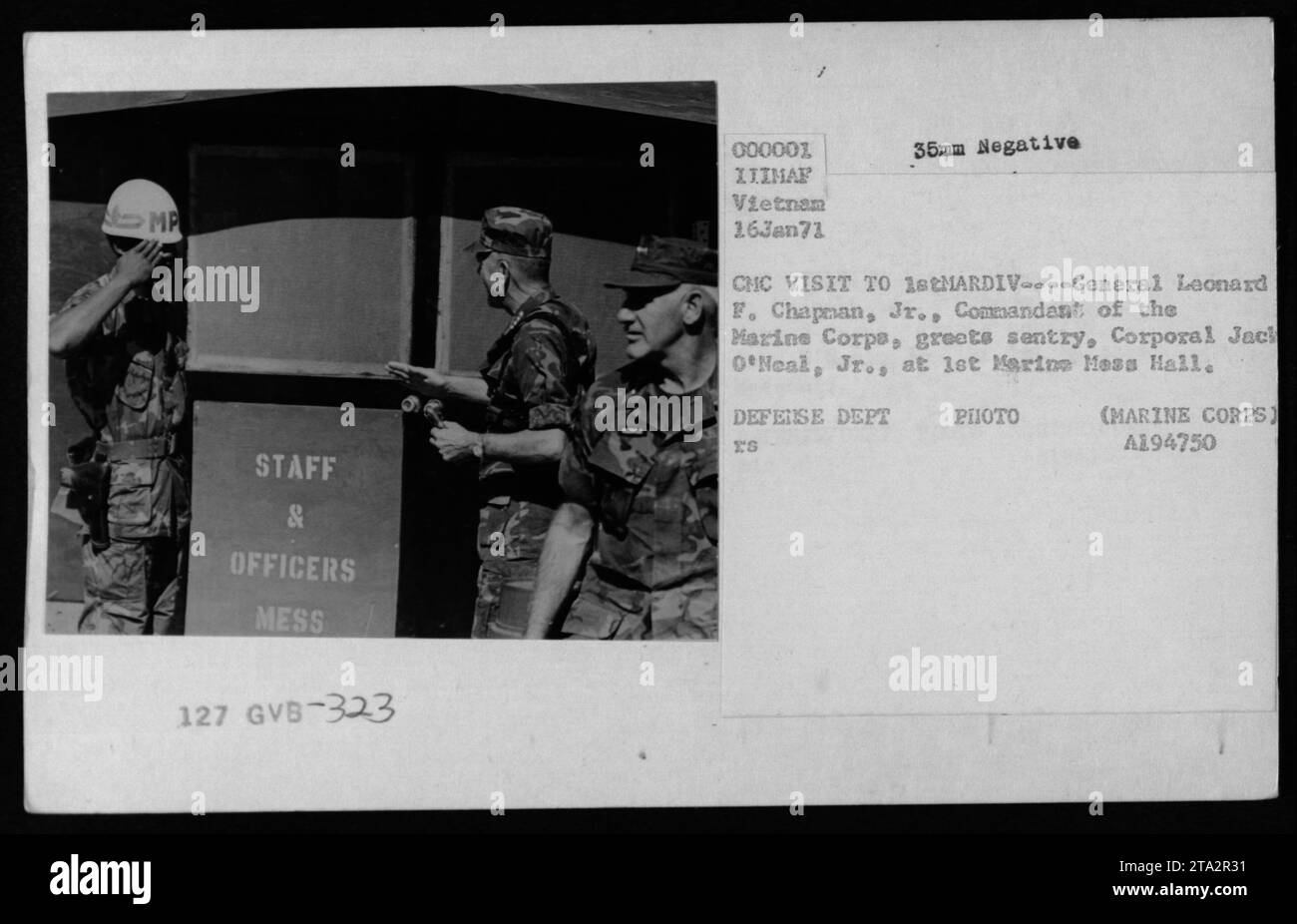 General Leonard F. Chapman, Jr., Commandant of the Marine Corps, is ...