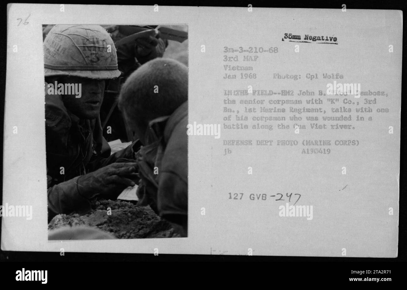 In January 1968, senior corpsman HM2 John B. “Doc” Dembosz spoke with a ...