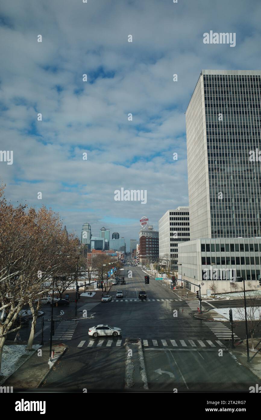 Kansas City, Missouri - November 26, 2023: Cityscapes from the skywalks ...