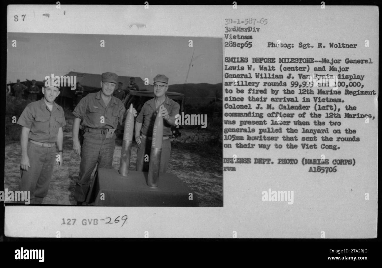 Major General Lewis W. Walt and Major General William J. Van Ryzin ...