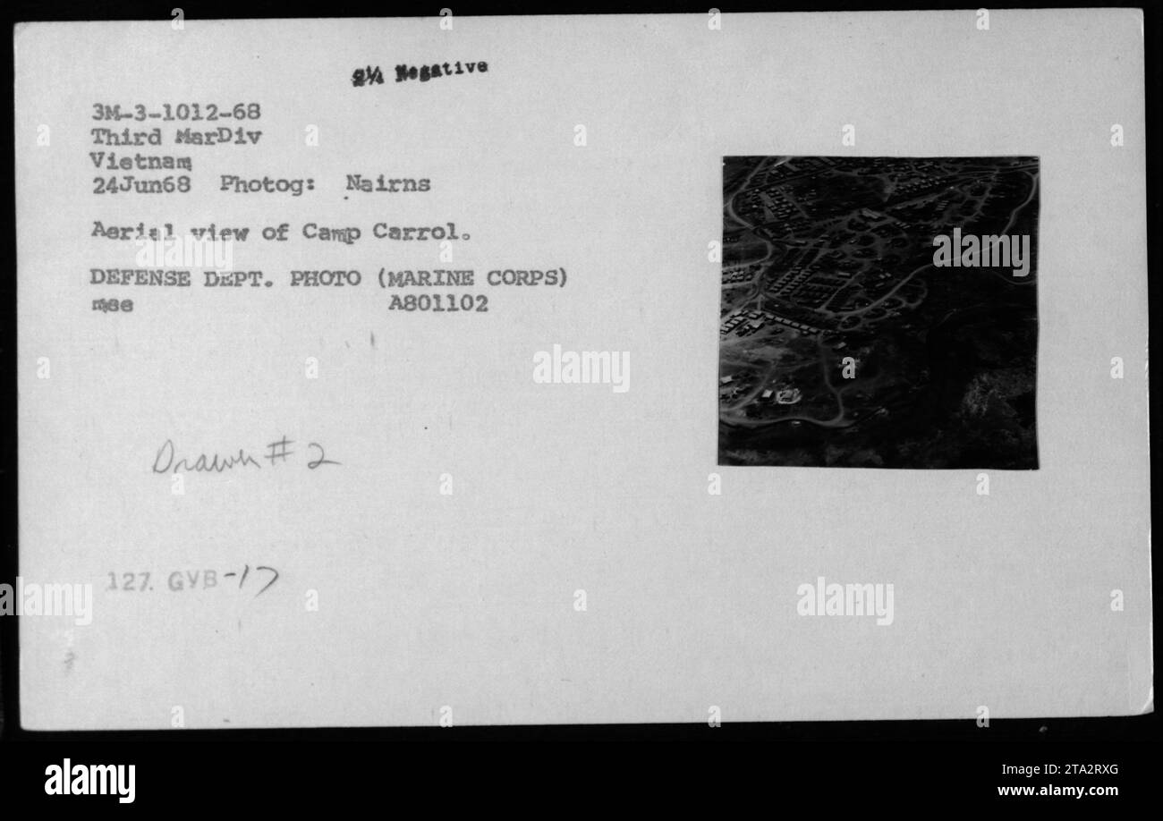 On June 24, 1968, photographer Nairns captured an aerial view of Camp ...