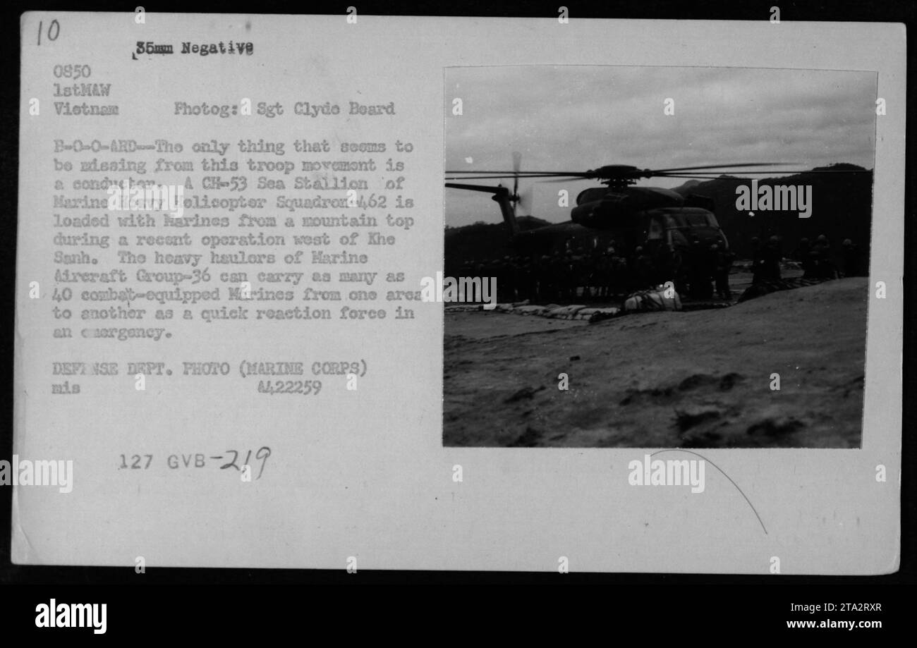 A CH-53 Sea Stallion from Marine Heavy Helicopter Squadron-462 ...