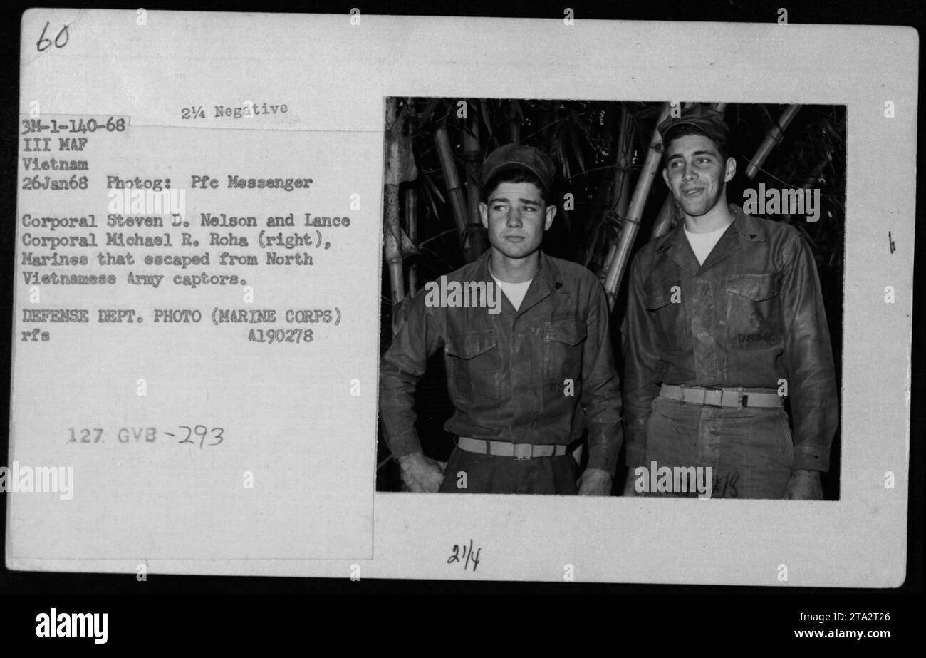 Corporal Steven D. Nelson and Lance Corporal Michael R. Roha, U.S ...