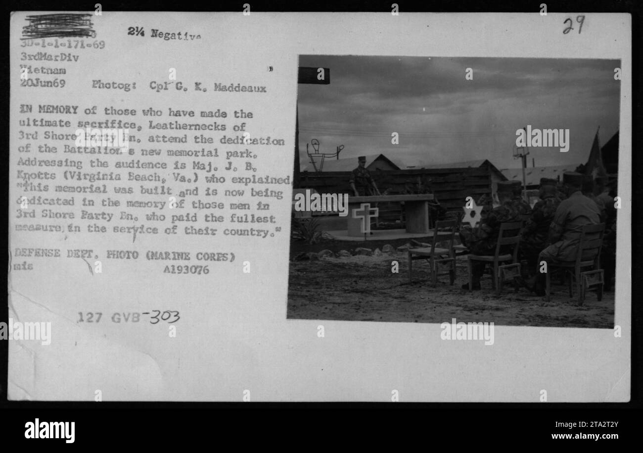 On June 20, 1969, Leathernecks of the 3rd Shore Party Battalion gather ...