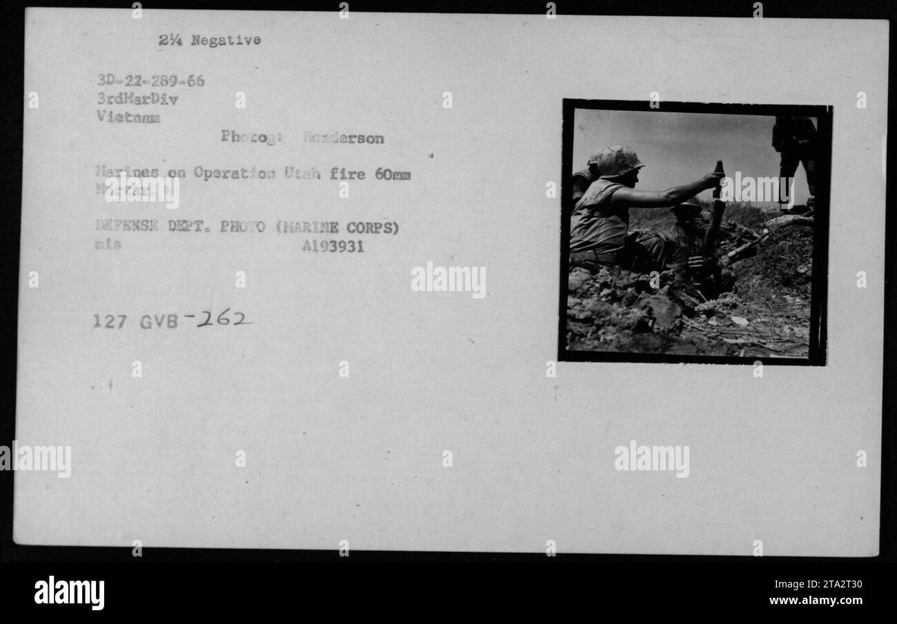 In 1966, Marines from the 3rd Marine Division fired a 60mm mortar ...